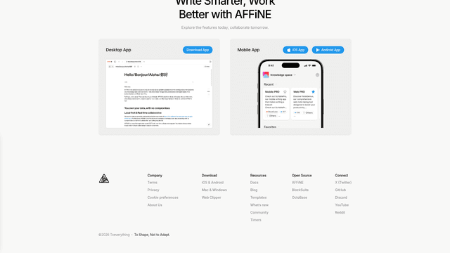 AFFiNE - Open Source Knowledge Workspace | EveryDev.ai