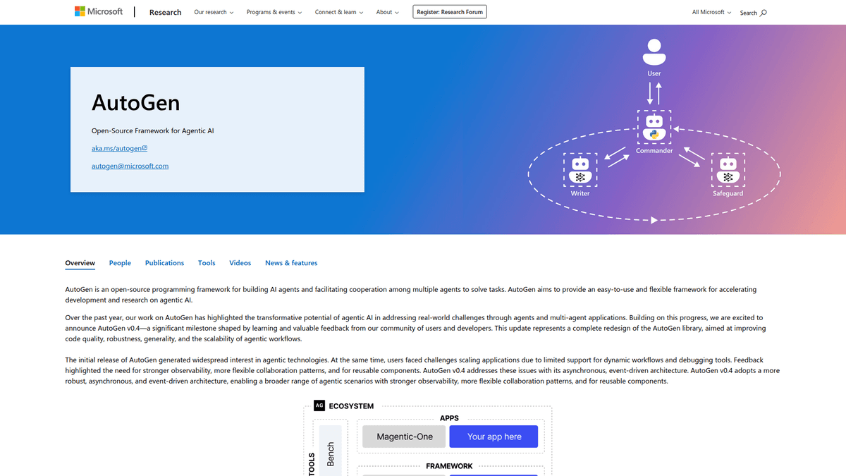 AutoGen - Open Source Multi-Agent Framework | EveryDev.ai