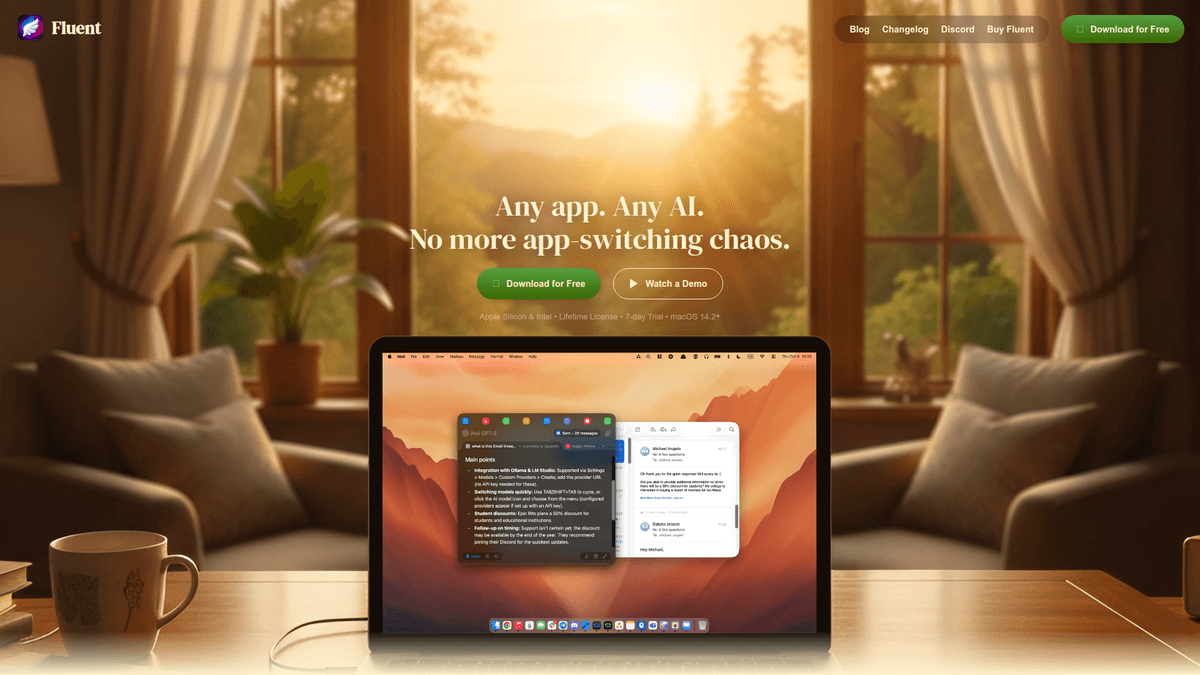 Fluent - AI Writing Assistant for macOS | EveryDev.ai