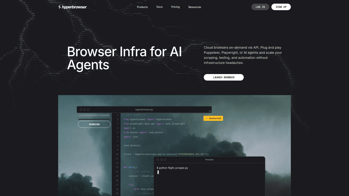 Hyperbrowser - Cloud Browsers for AI Agents | EveryDev.ai