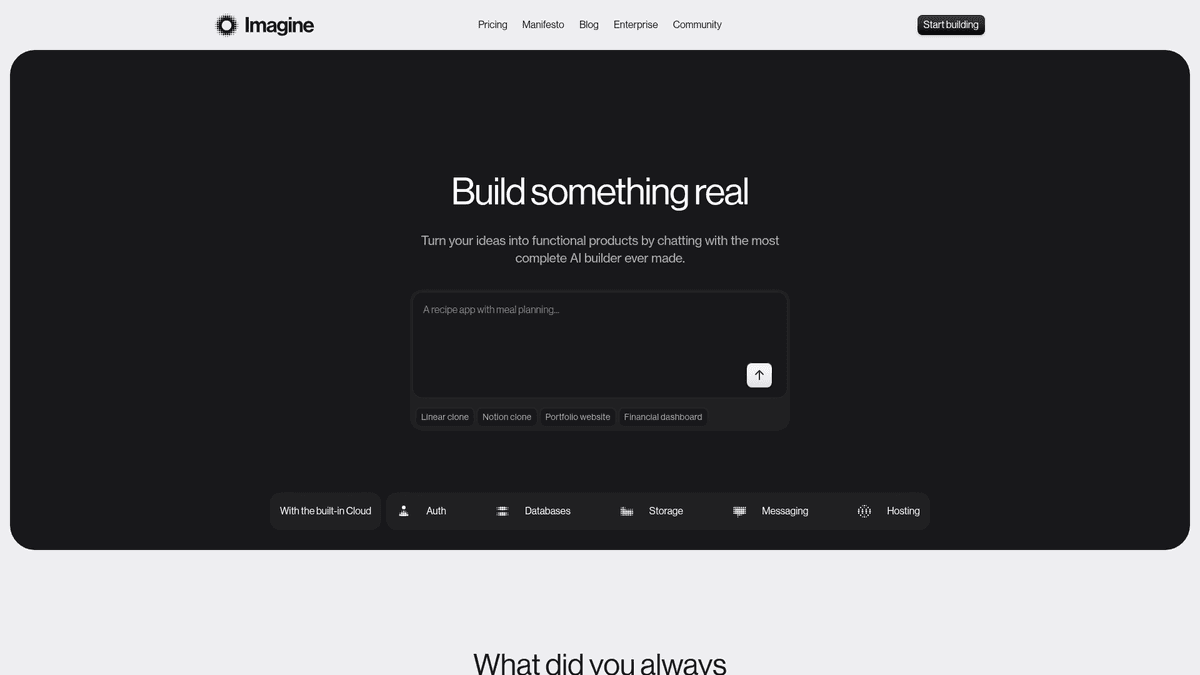Imagine - AI App Builder from Text | EveryDev.ai