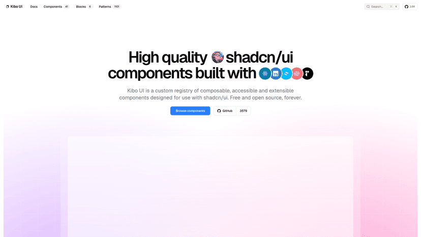 Kibo UI - React Component Library for shadcn | EveryDev.ai