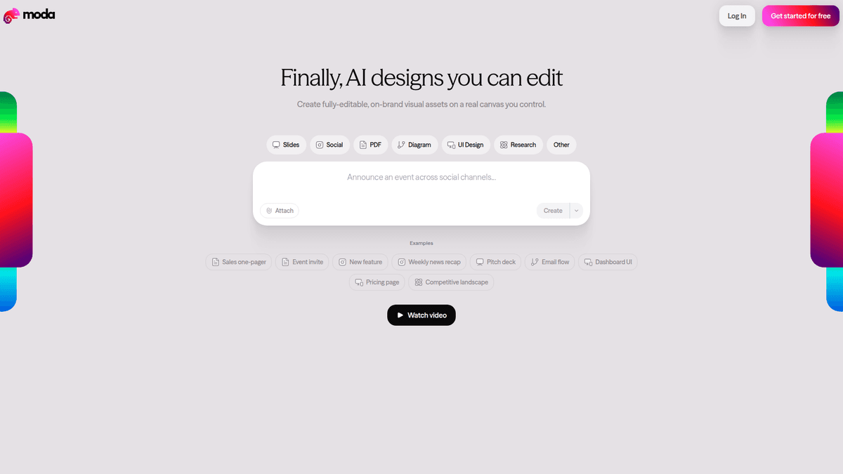 Moda - AI Design Generator with Editing | EveryDev.ai