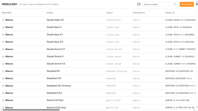 Models.dev - AI Model Specs Database and API | EveryDev.ai