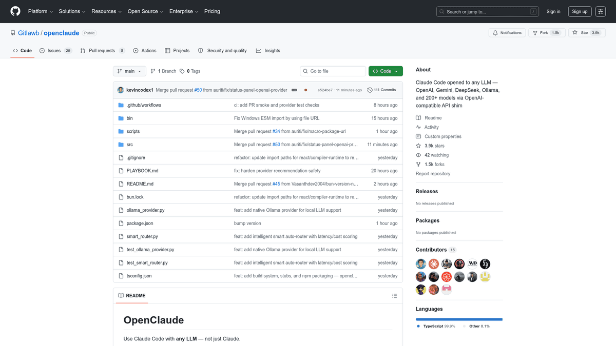 OpenClaude - Claude Code for Any LLM | EveryDev.ai