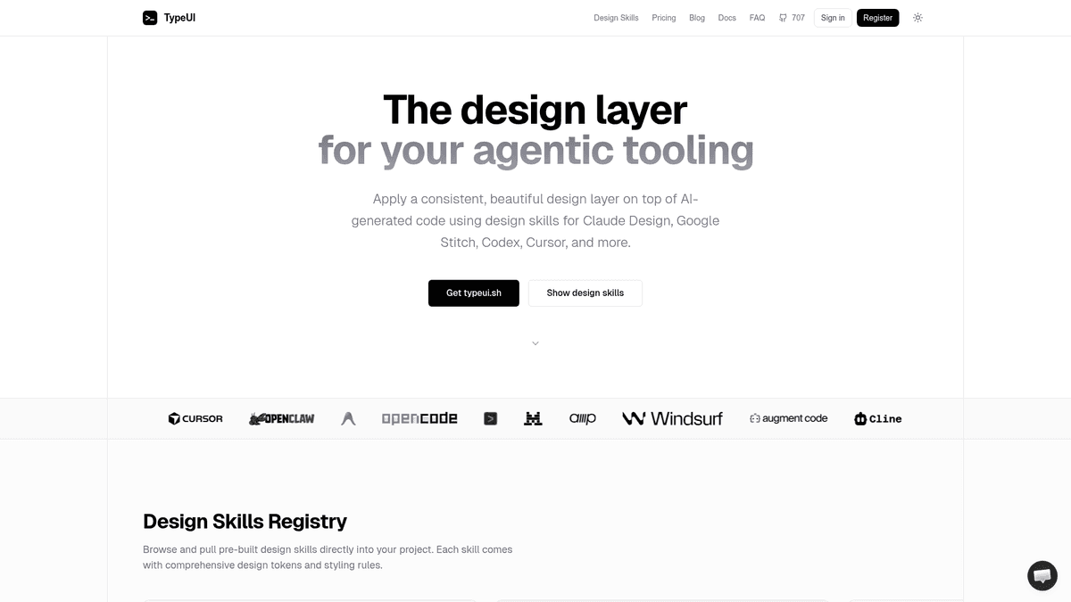 TypeUI - CLI for Design System Skill Files | EveryDev.ai