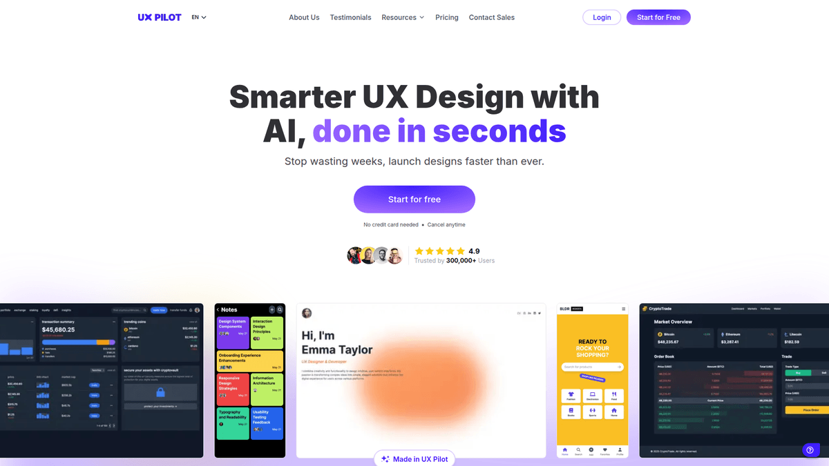 UX Pilot - AI UI Design Generator | EveryDev.ai