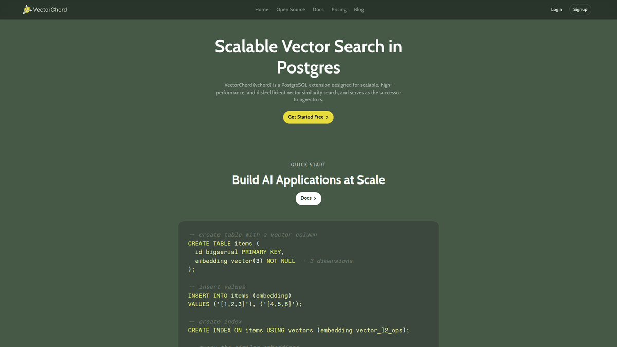 VectorChord - AI Tools for Devs | EveryDev.ai