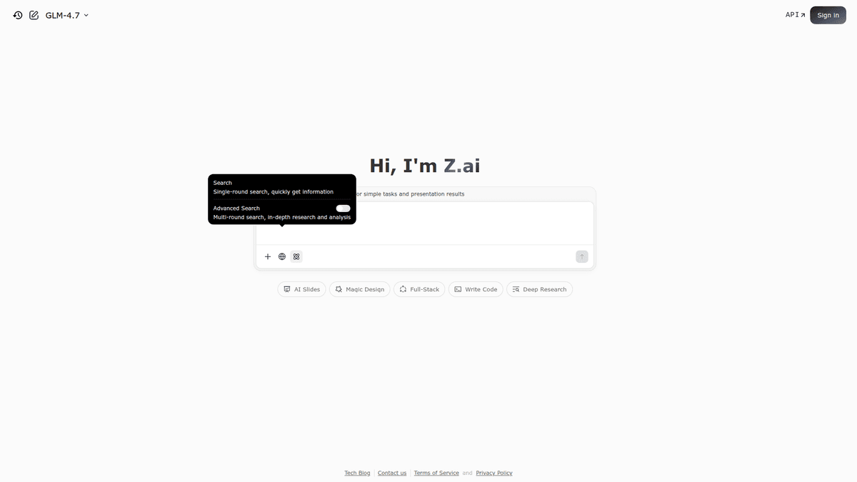 Z.ai Chat - Free AI Chat Assistant | EveryDev.ai