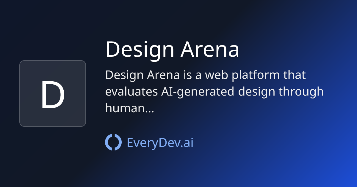 Design Arena - AI Tool for Devs | EveryDev.ai