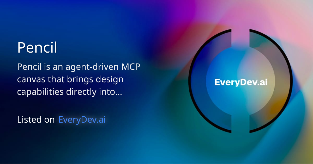 Pencil - AI Design Canvas for Developers | EveryDev.ai