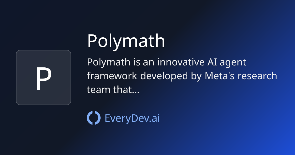 Polymath - AI Tool for Devs | EveryDev.ai