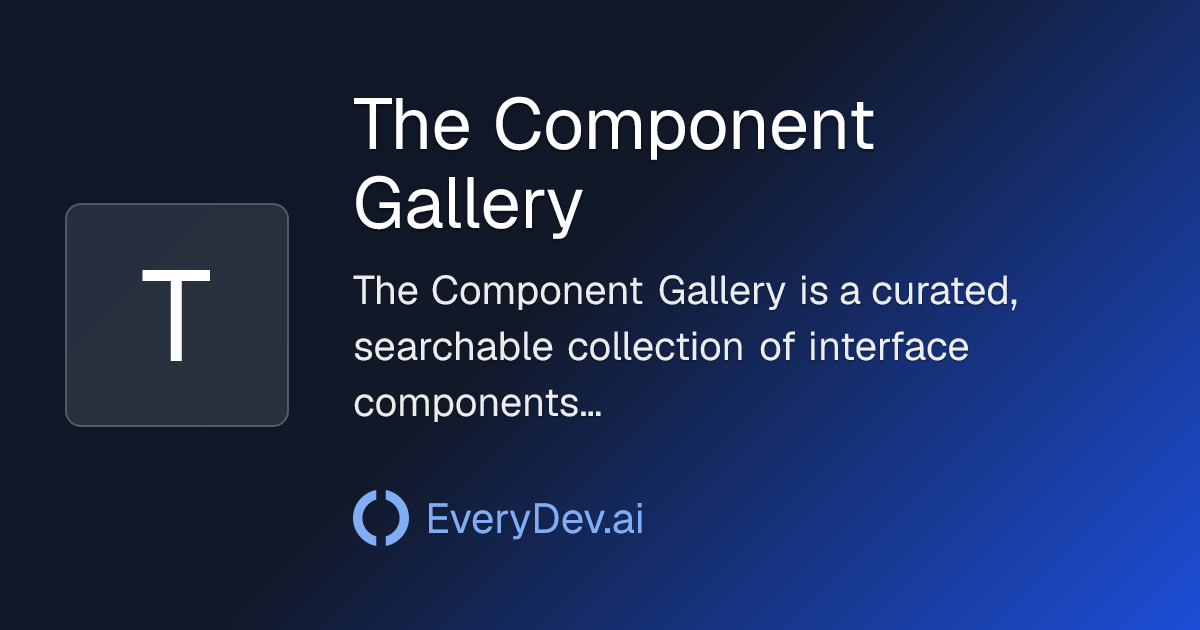 The Component Gallery - UI Component Design Reference | EveryDev.ai