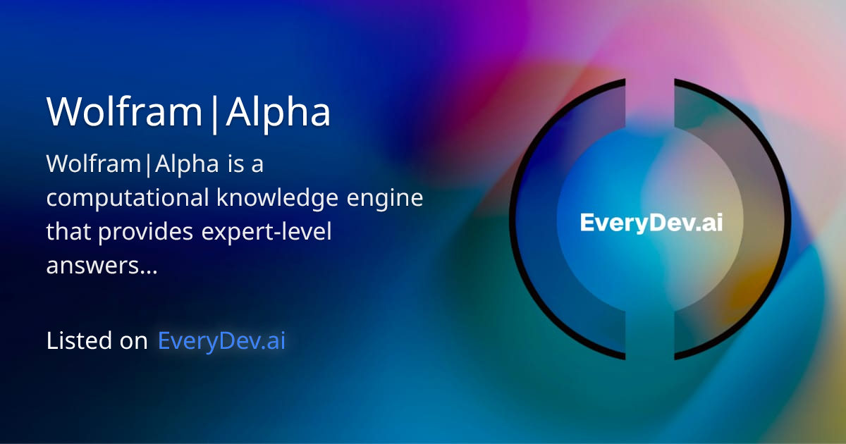 Wolfram|Alpha - AI Tool for Devs | EveryDev.ai