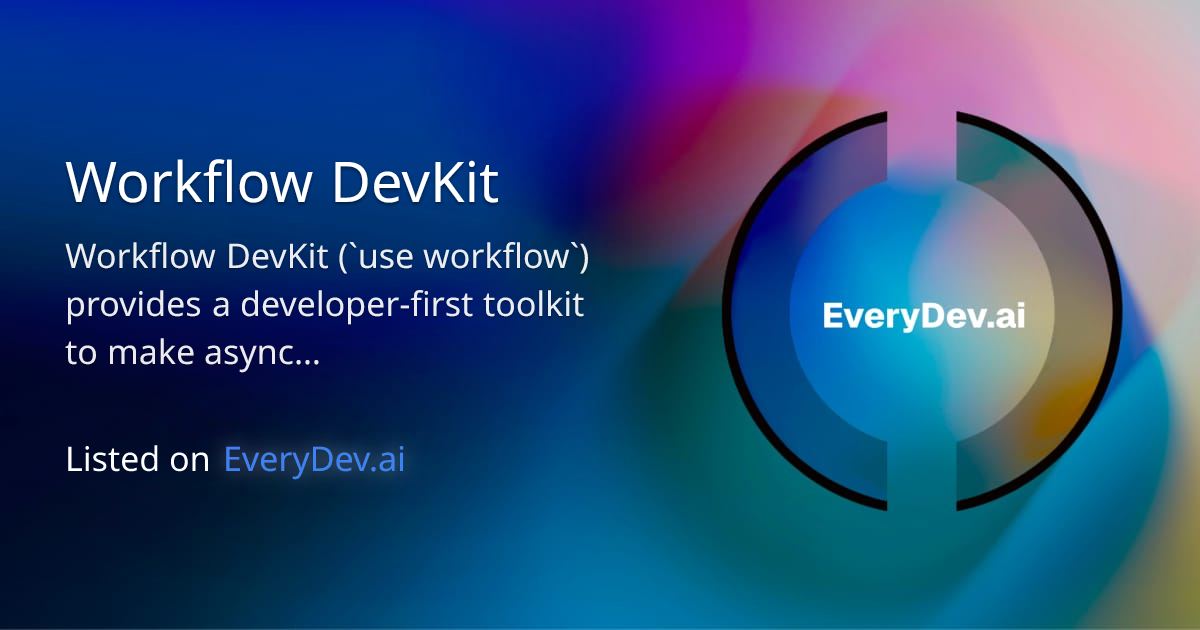 Workflow DevKit - AI Tool for Devs | EveryDev.ai