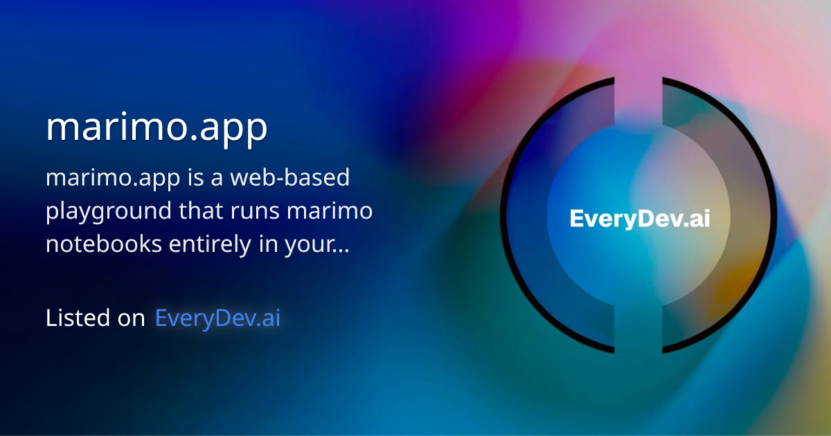 marimo.app - AI Tools for Devs | EveryDev.ai