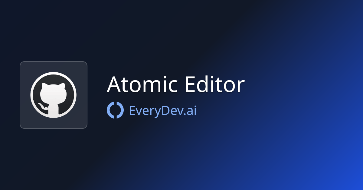 Atomic Editor - React Markdown Editor Component | EveryDev.ai